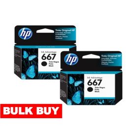 HP 667 Black Original Ink Cartridge 2 Units