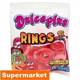 DULCEPLUS SOUR STRAWBERRY RINGS 100g